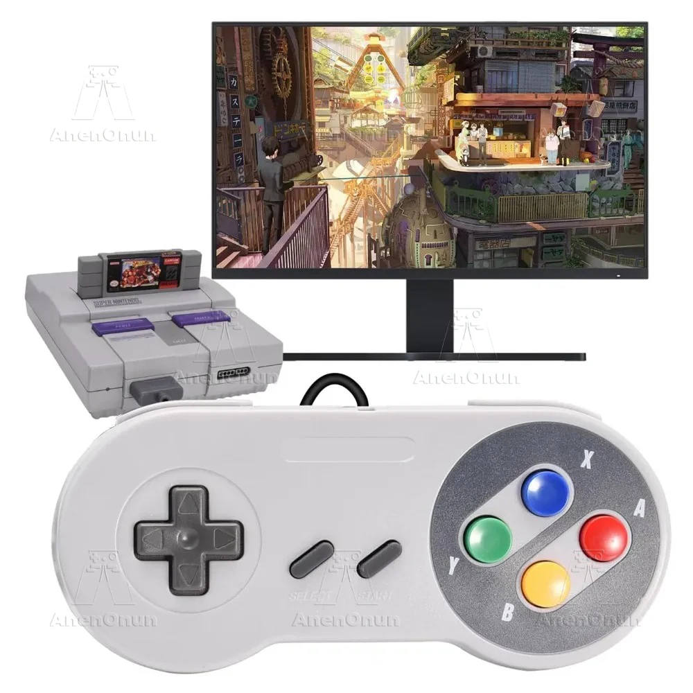SNES-SFC-Wired-Controller-Classic-Gamepad-Control-16-bit-Retro ...