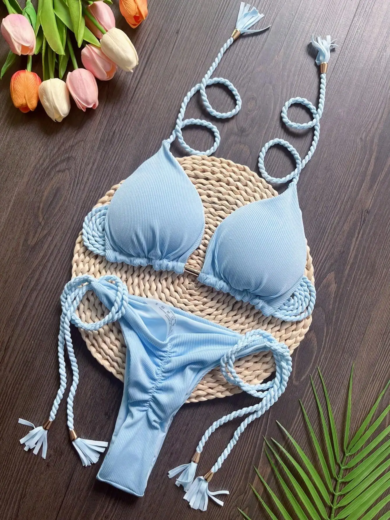 RUOTONSEPT 2024 Sexy Women Swimsuit Braiding rope Bikini Set Two-piece ...