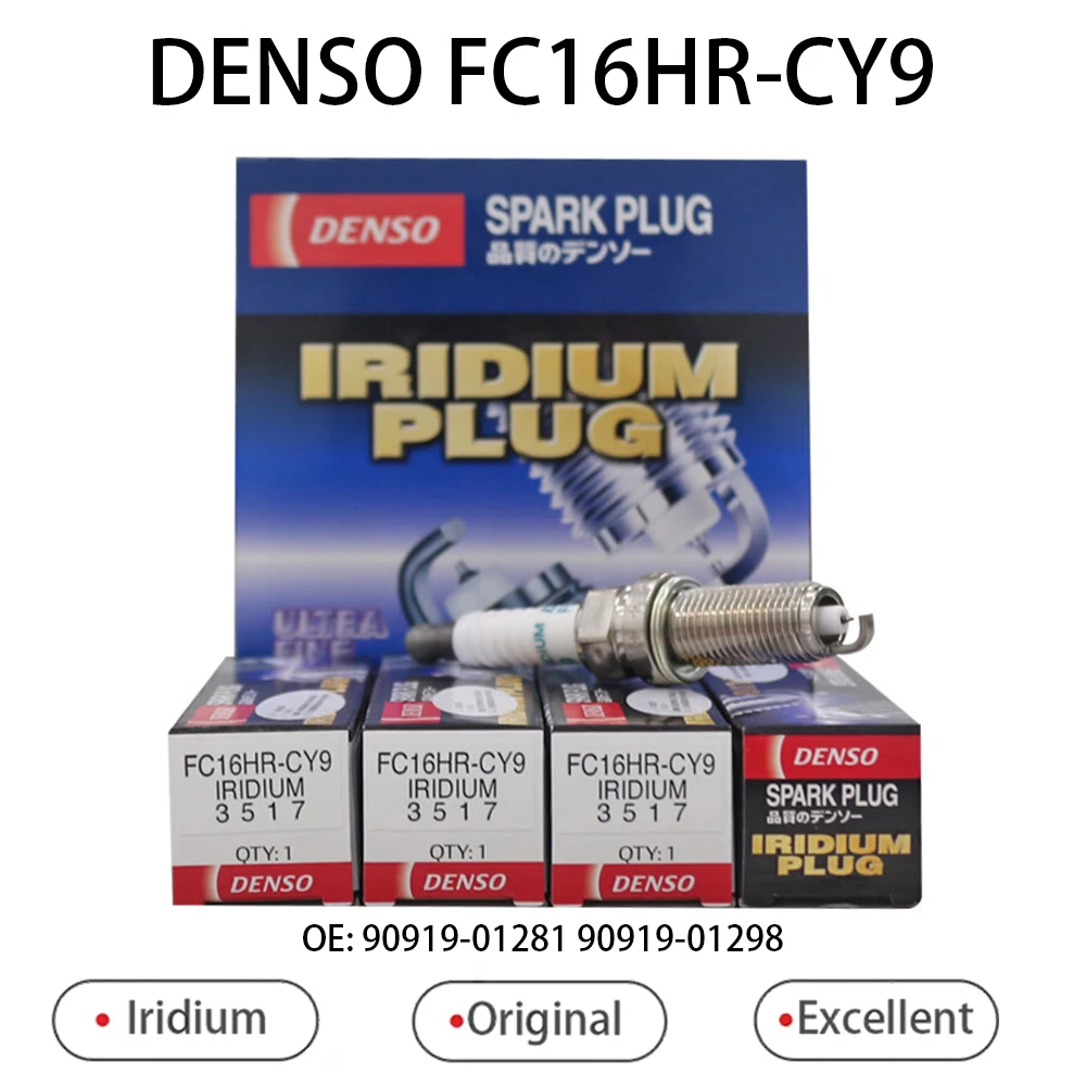 4pcs Original DENSO Iridium Spark Plug FC16HR-CY9 3517 Suitable For ...