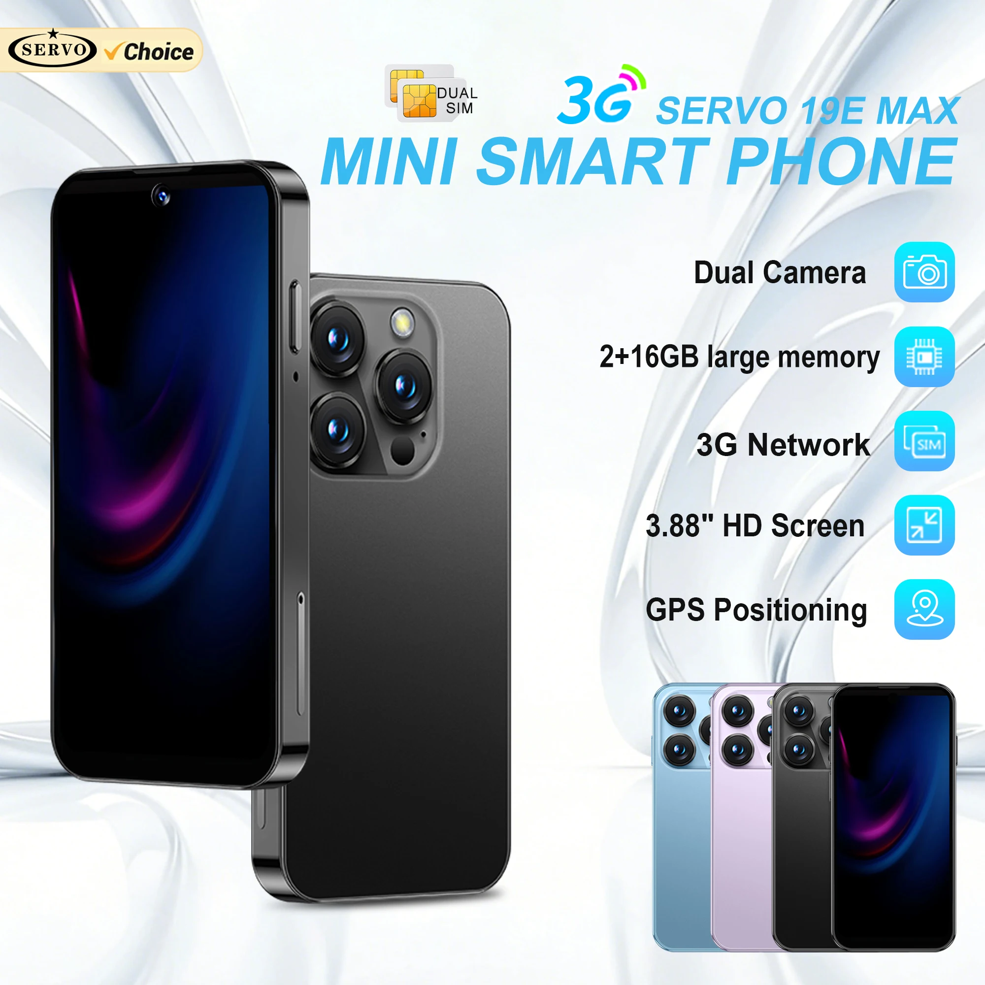 SERVO 19E MAX 3G Mini Smartphone con Sistema Android 10, Pantalla de 3. ...