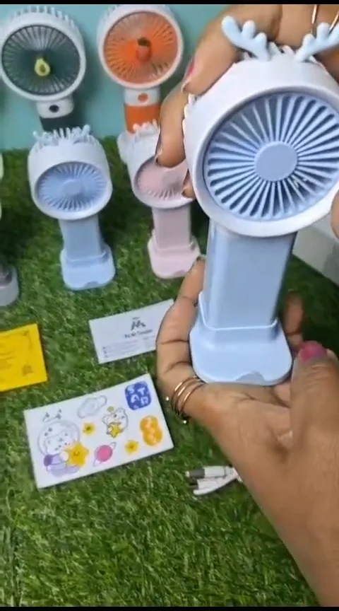 Fan - Cute Korean Mini Fan | Lithium Rechargeable battery With Stand ...