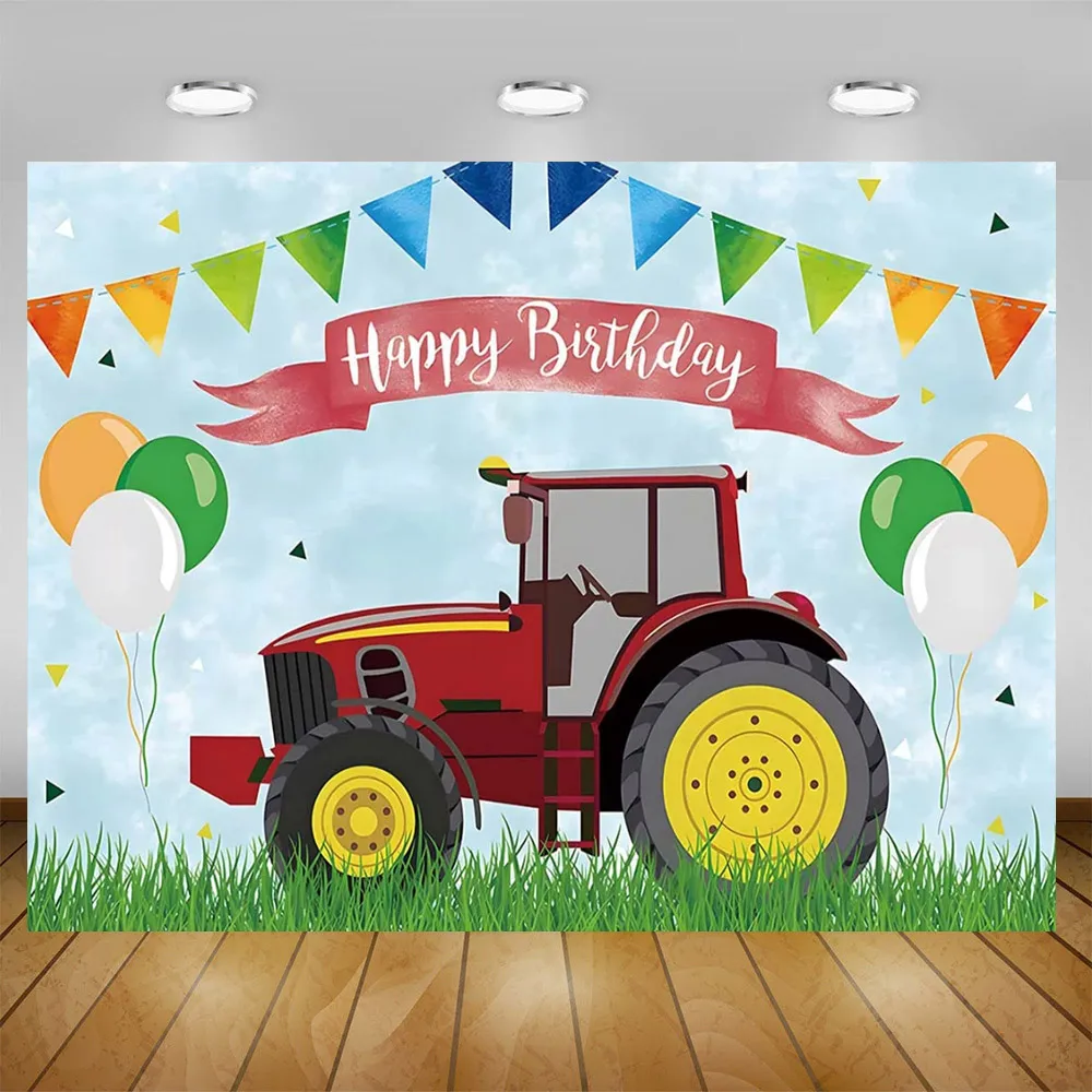 Decoración de fiesta de cumpleaños para niños, Tractor de granja verde ...