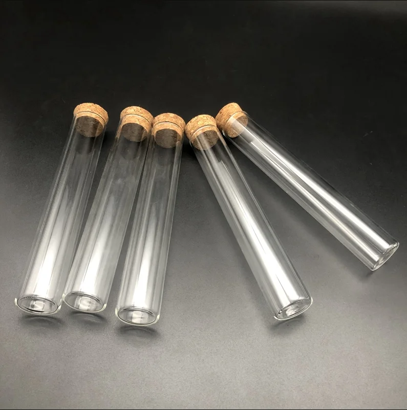 1pcs DIA 12mm To 30mm Clear Lab Glass Test with Cork Stoppers Flat ...