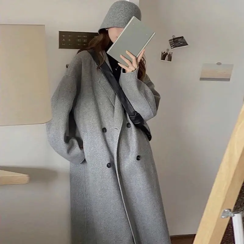 Women-s-Double-Sided-Woolen-Medium-Length-Overcoat-Knee-Length-Jacket ...