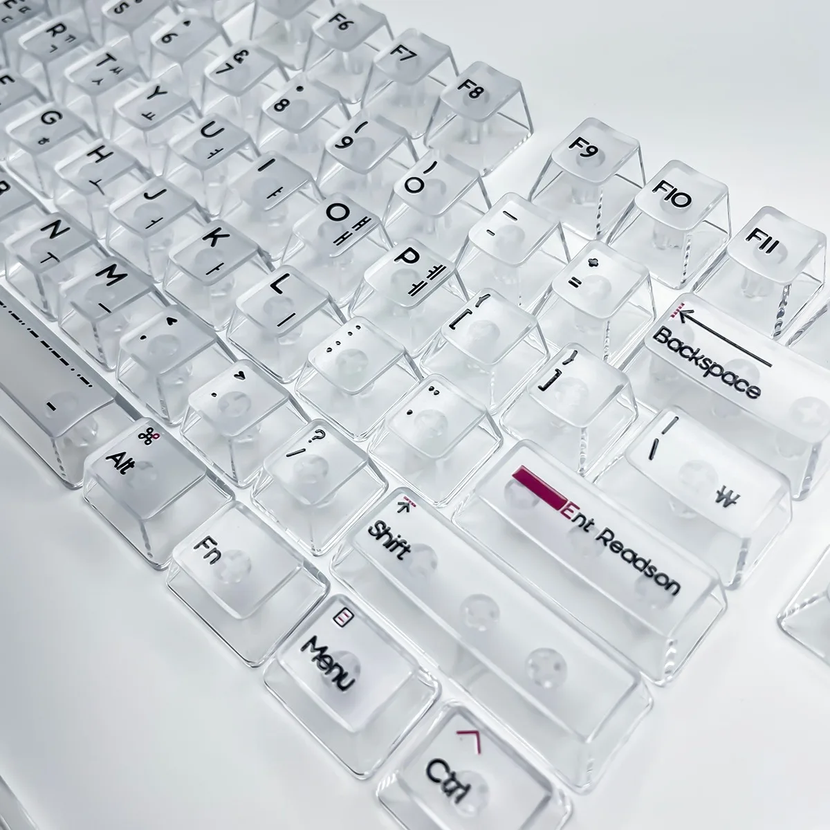 132-Keys-OEM-Profile-Korean-Keycaps-Crystal-Transparent-Backlit-RGB ...