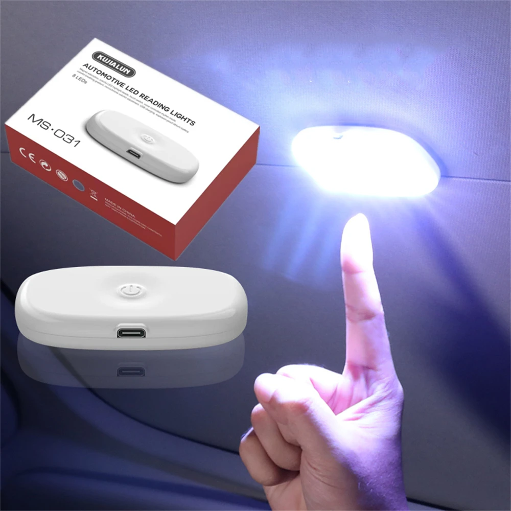 LED Touch Light Wall Reading Lamp Magnet Base Car Ceiling Light Ambient ...