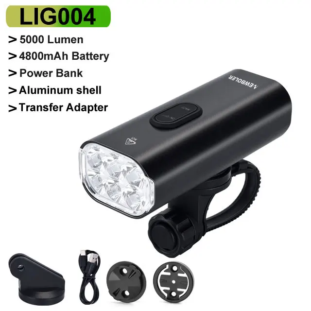 NEWBOLER 5000LM Intelligent inductio Bike Light MTB Front Lamp USB ...