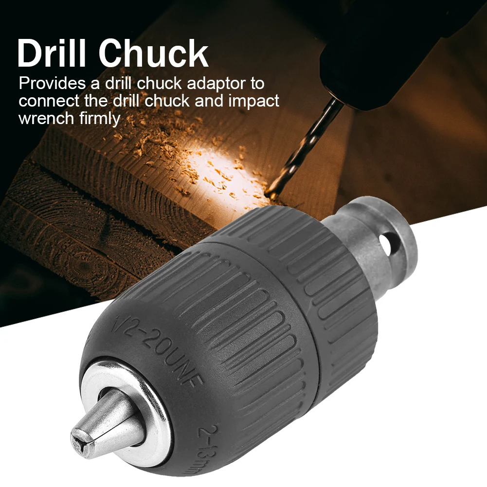 2-13mm-Keyless-Drill-Chuck-1-2-20UNF-with-1-2-Chuck-Adaptor-for-Wrench ...