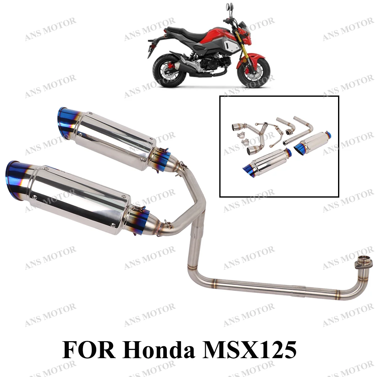 For Honda Grom Msx125 MSX125SF M3 Motorcycle Exhaust Full Exhaust ...
