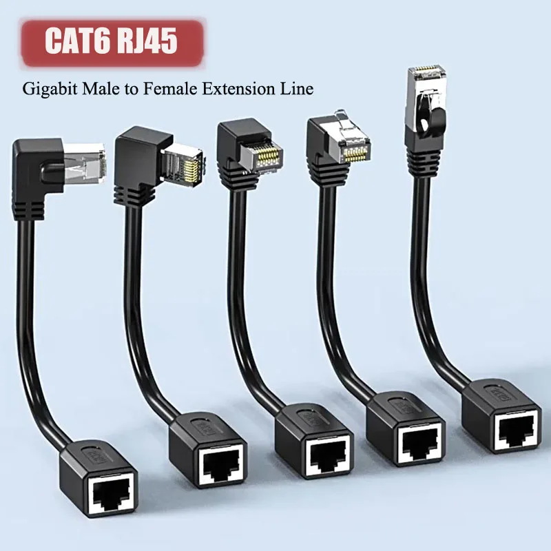 10-50cm-Cat6-Ethernet-Extension-Cable-RJ45-90-Degree-Right-Angle-Cat-6 ...