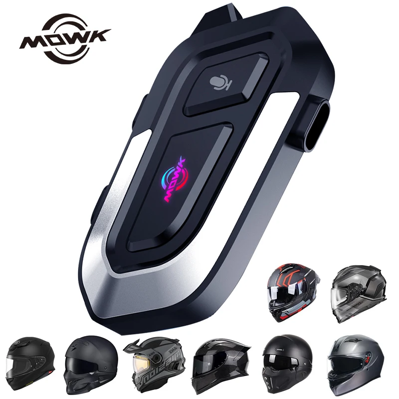 MOWK M20 Motorcycle Helmet Intercom Headset Bluetooth 5.4 Waterproof ...