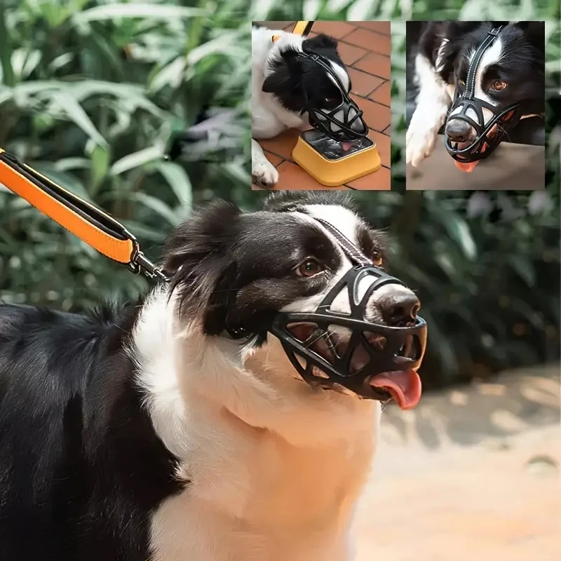 Breathable bite-proof dog mouth cover can be adjusted to prevent ...