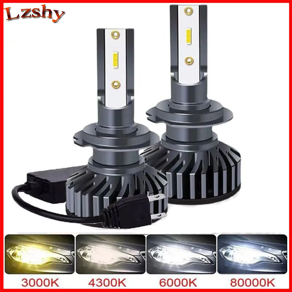 2Pcs LED Car Lights 80W 20000LM 3000K 4300K 6000K 8000K CSP Chip 1860 ...
