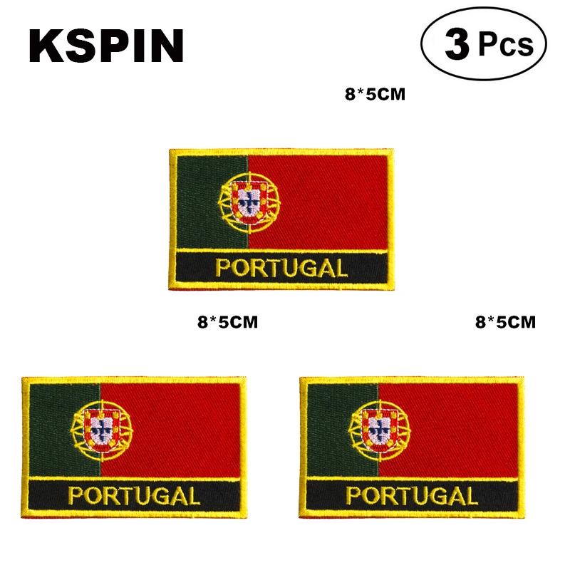 Parches de bandera de forma Rectangular de Portugal, parches de bandera bordada, parches de ...