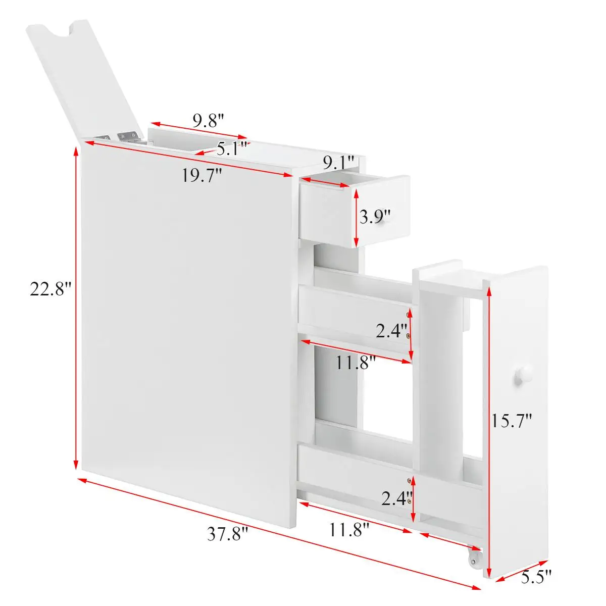 3 types Bathroom Cabinet Bathroom Cupboard 1 Door 3 Shelves Floor ...