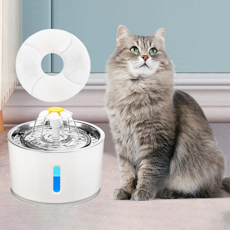2L-Pet-Cat-Drinking-Water-Fountain-Dispenser-Activated-Carbon-Filters ...