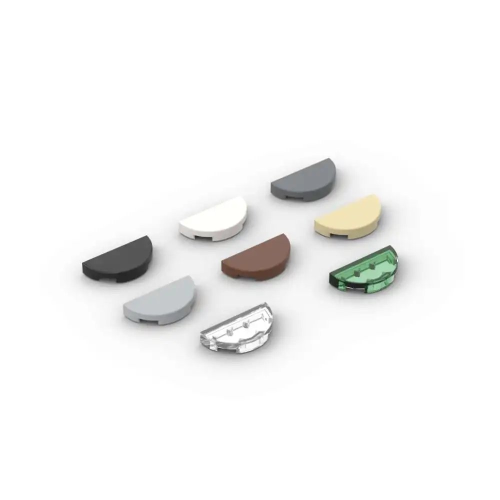 MOC-10PCS-1748-Round-1x2-Half-Circle-Tile-Building-Blocks-Board-Plate ...