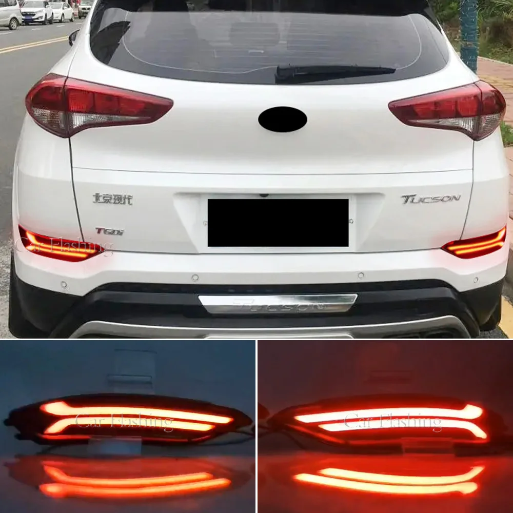 Car LED Reflector Light For Hyundai tucson 2015 2016 2017 2018 2019 ...