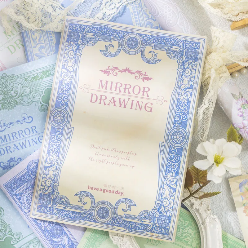 15pcs-Vintage-Mirror-Frame-Notes-Decorative-Material-Paper-Flower-Retro ...