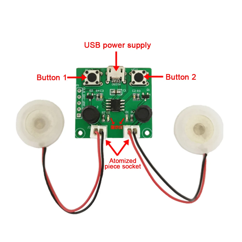 Usb 미니 가습기 Diy 키트 초음파 미스트 메이커 드라이버 회로 기판 듀얼 스프레이 안개 분무 필름 분무기 시트