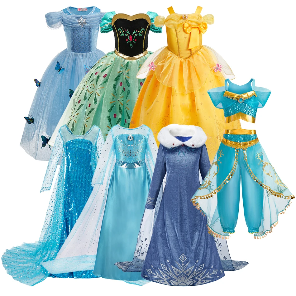 Kids-Elsa-Costume-Children-Snow-Queen-Cosplay-Snowflake-Clothes-Girls ...
