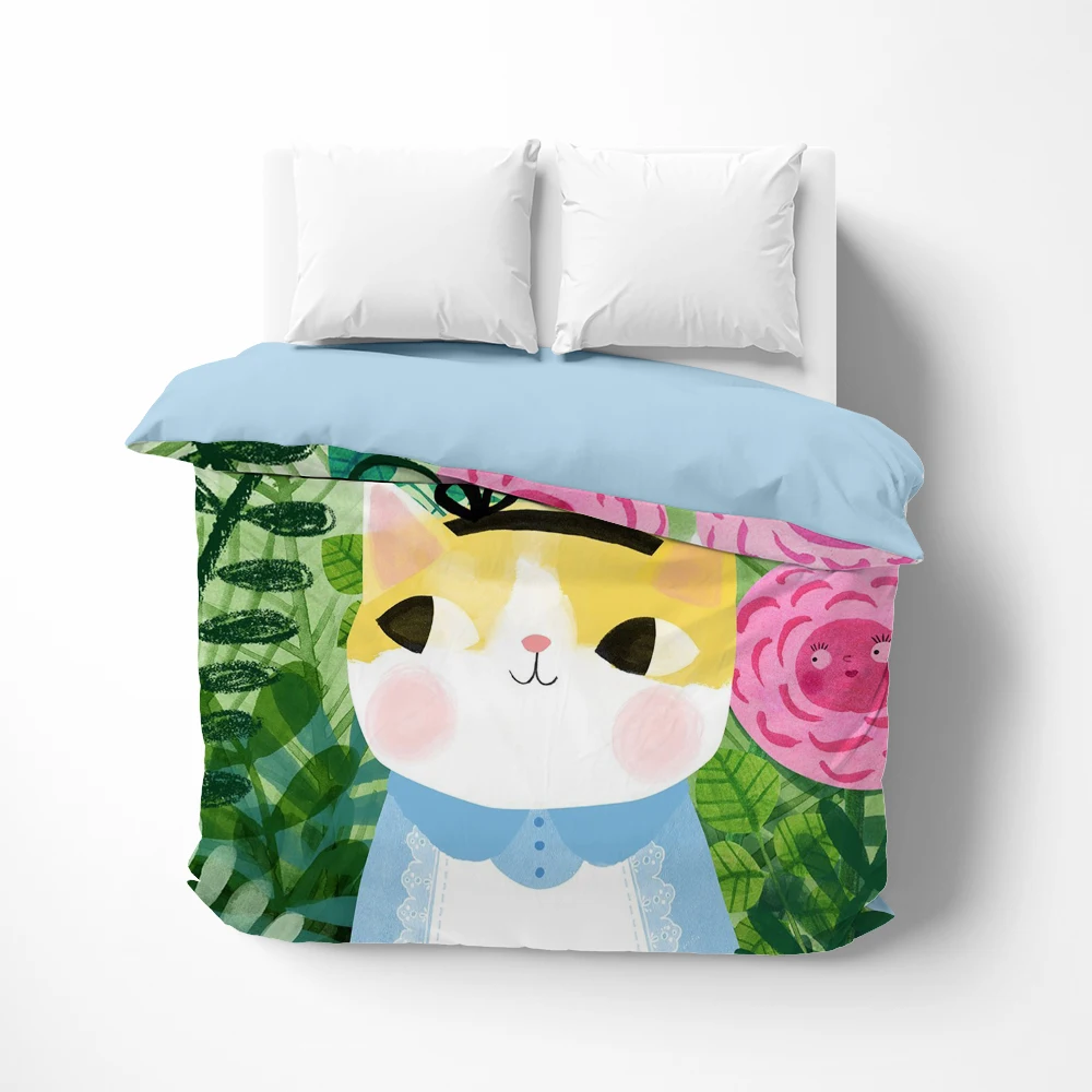 Cartoon-Cat-Linens-Duvet-cover-Quilt-Blanket-Comfortable-Case-lovely ...
