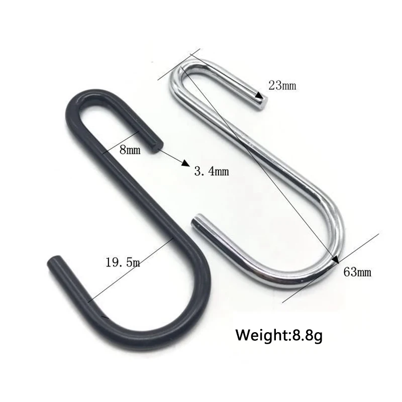 10PCS S-Shape Hooks Kitchen Bathroom Stainless Steel Multifunctional ...