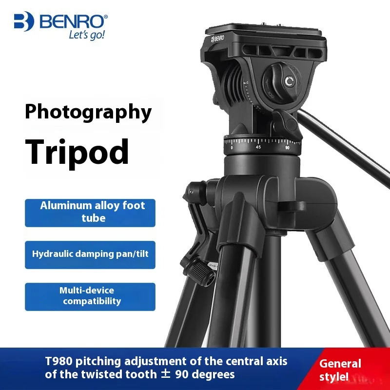 Benro T980EX Digital Aluminum Tripod Portable Video Camera Stand With 3 ...