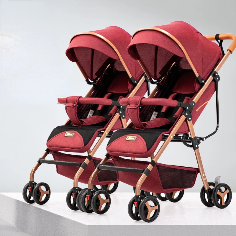 Detachable Twin Stroller Can Sit and Lie Down Lightweight Shock ...