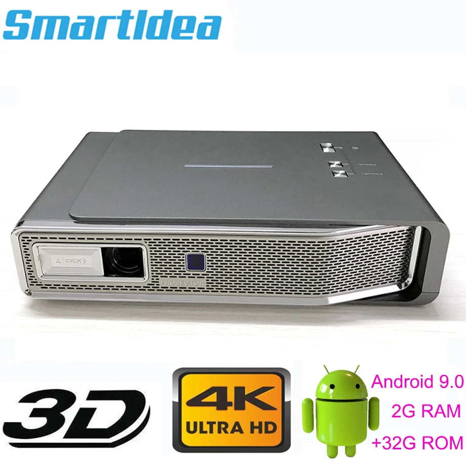 Smartldea V5 3D 4K Projector Android 9.0 Wifi Daytime Proyector native ...