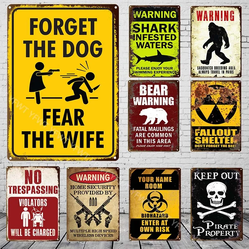 Metal-Tin-Sign-Dark-Danger-Warning-Zombie-Signs-Personalise-Horror ...