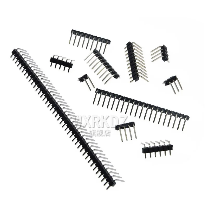 10Pcs-2-54mm-R-A-Single-Row-Right-Angle-Male-Breakaway-PCB-Board-Header ...