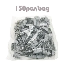 Classic Bulk Solid Color Bricks3001 2x4 Building Blocks 150pcs Grey ...