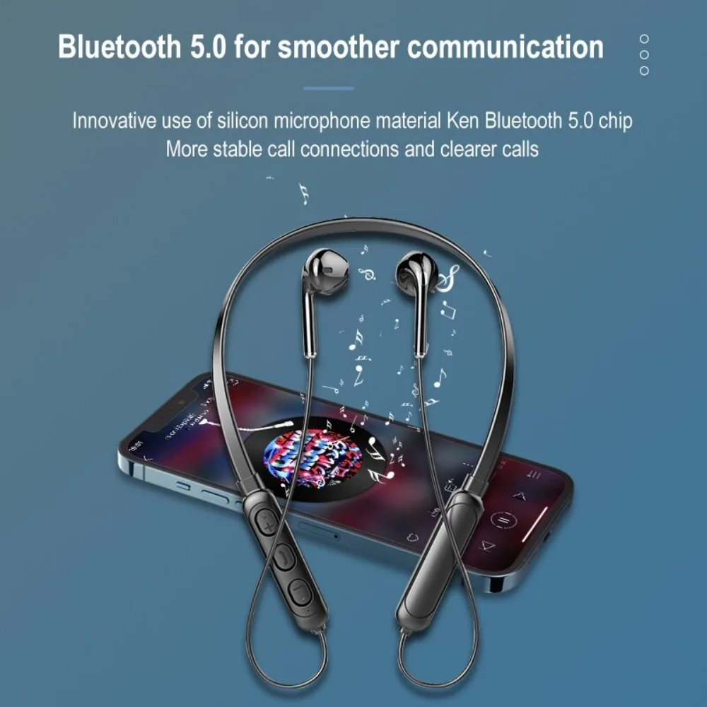 Wireless-Neckband-Sports-Earphone-Bluetooth-5-0-Earphones-With-Mic ...