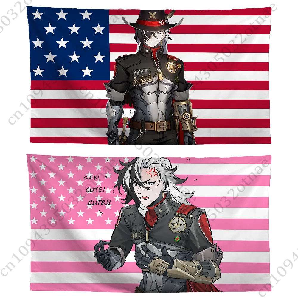 Boothill Honkai Star Rail American Flag Tapestry Funny Banner For ...