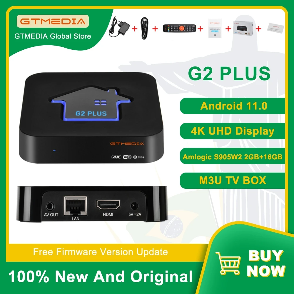 GTMEDIA-G2-PLUS-Smart-TV-caixa-Android-11-Amlogic-S905W2-2GBRAM-16GBROM ...