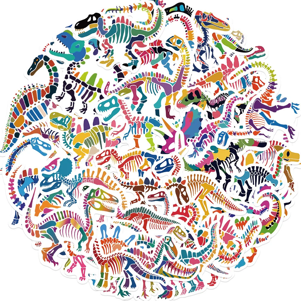 10-50pcs-Cute-Colorful-Dinosaur-Fossil-Skull-Stickers-DIY-Scrapbook ...