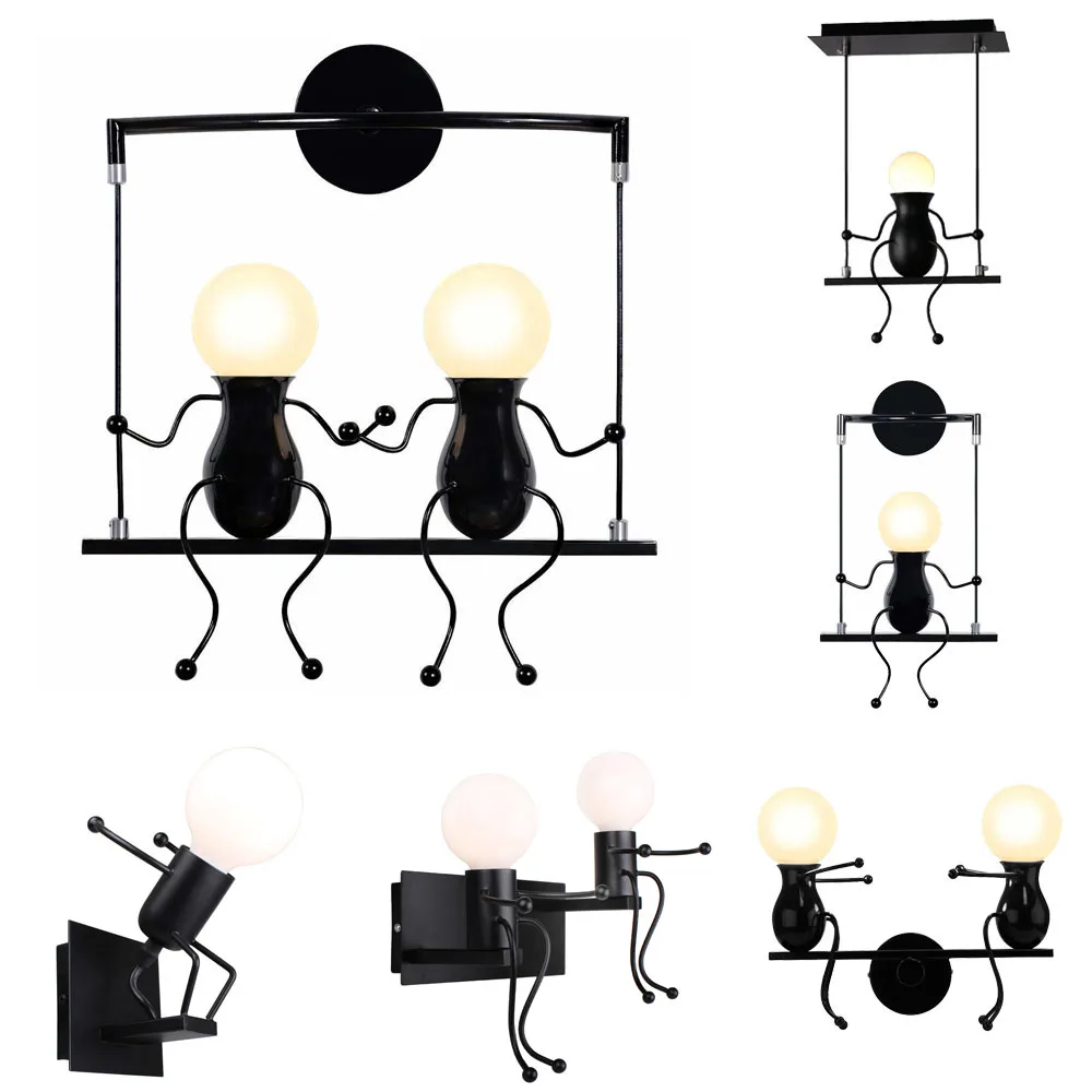 Humanoid-Creative-Wall-Light-Modern-Simple-Little-Man-Bedside-Lamp ...