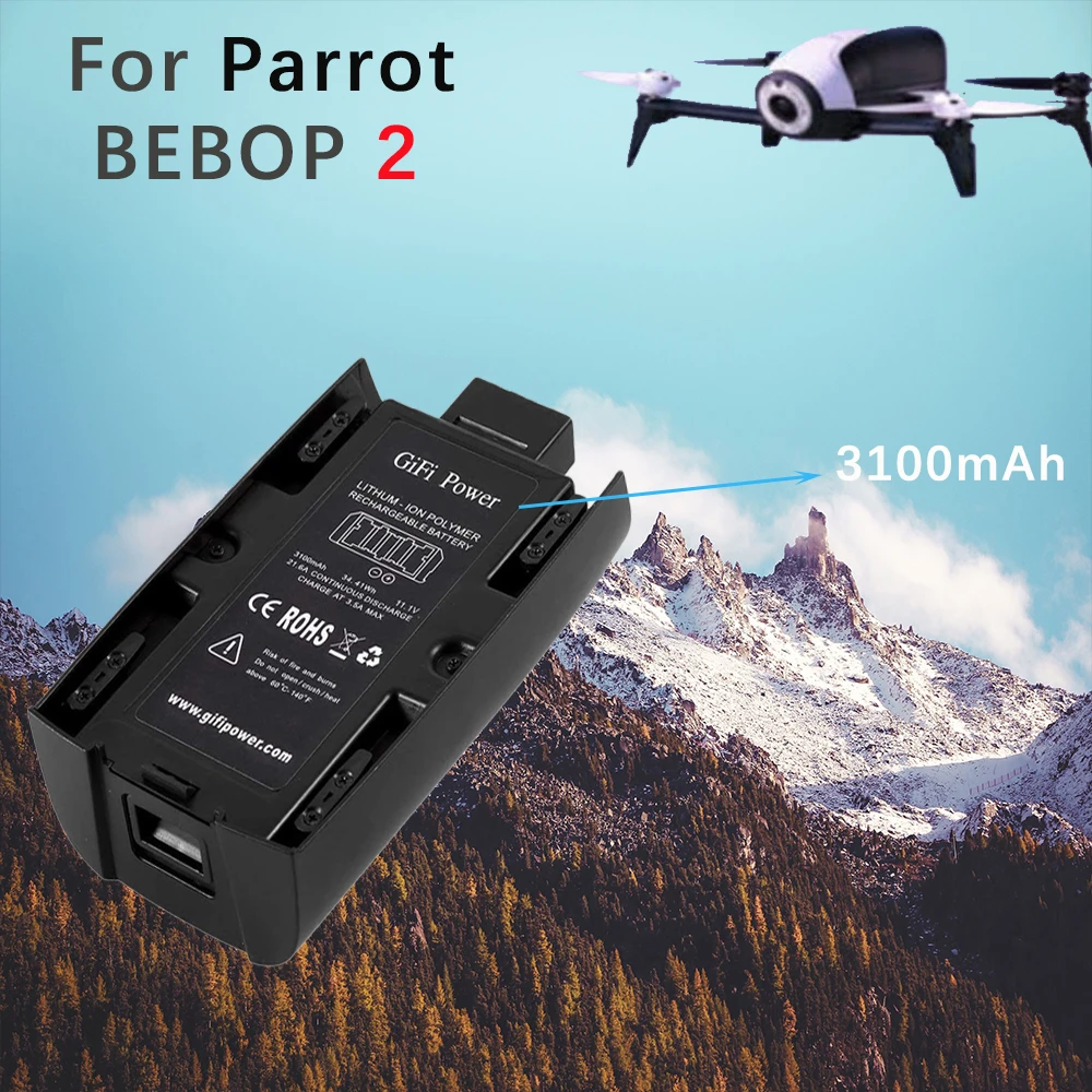 Batterie Lipo 3100mah, 11.1v, Mise À Niveau Pour Drone Parrot Bebop 2, En Stock - Batteries Pour ...