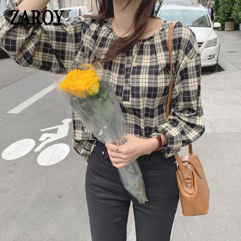 PLAZSON-Camisas-femininas-de-bot-es-tops-vintage-casuais-coreanas ...