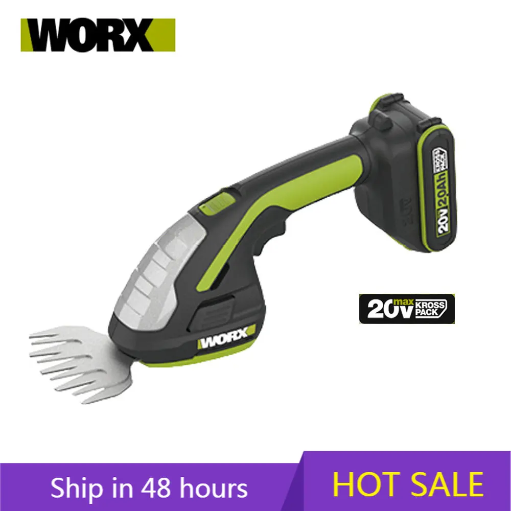 WORX WD801 미니 다기능 20V 리튬 헤지 트리머, 잡초 제거 잔디 트리밍, 전정 잔디 깎는 기계, 크로스 팩 원예 도구 ...