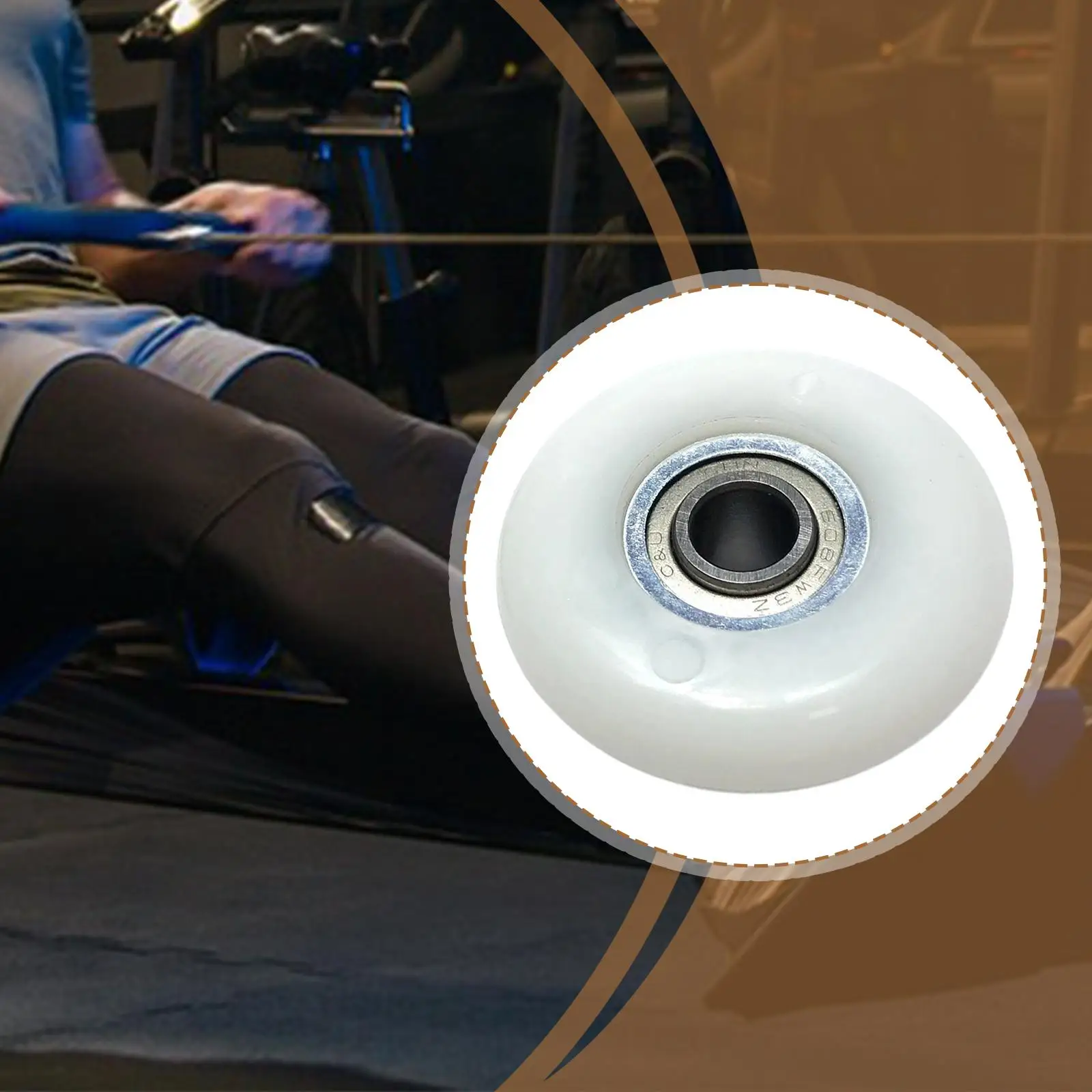 White Rowing Machine Cushion Wheel Roller Fitness Replacement Part ...