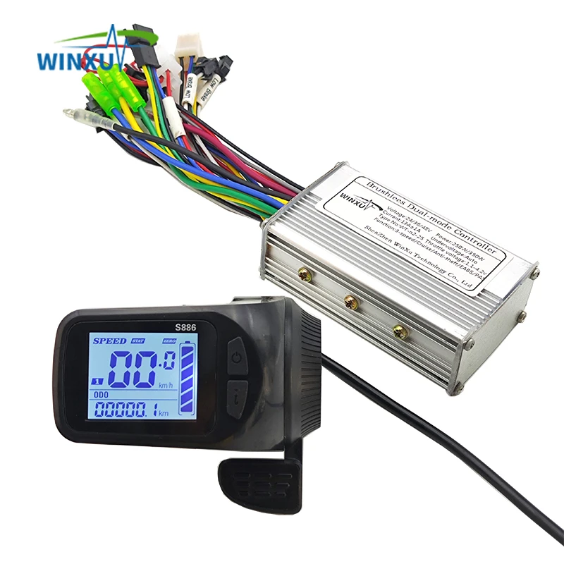 24V-36V-48V-250W-350W-13A-15A-Brushless-Motor-Drive-Controller-S886-LCD ...