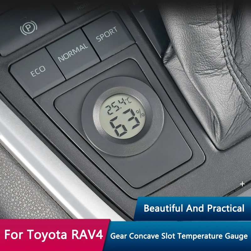 QHCP Car Gear Panel Thermometer Hygrometer Quartz Clock Fit For Toyota ...