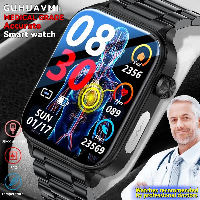 NewFor-IOS-ECG-PPG-Medical-Grade-Smart-Watch-Blood-Sugar-Blood-Lipid ...
