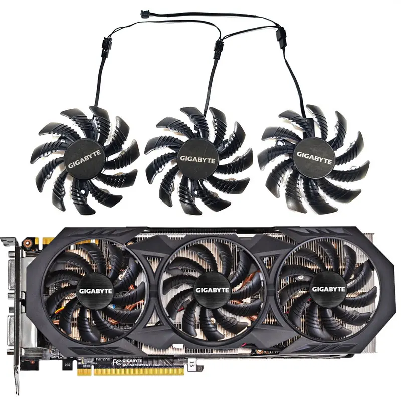 New 1lot 75mm 3pin Pld08010s12h T128010sm Gv-n970wf3-4gd Gpu Fan，for ...