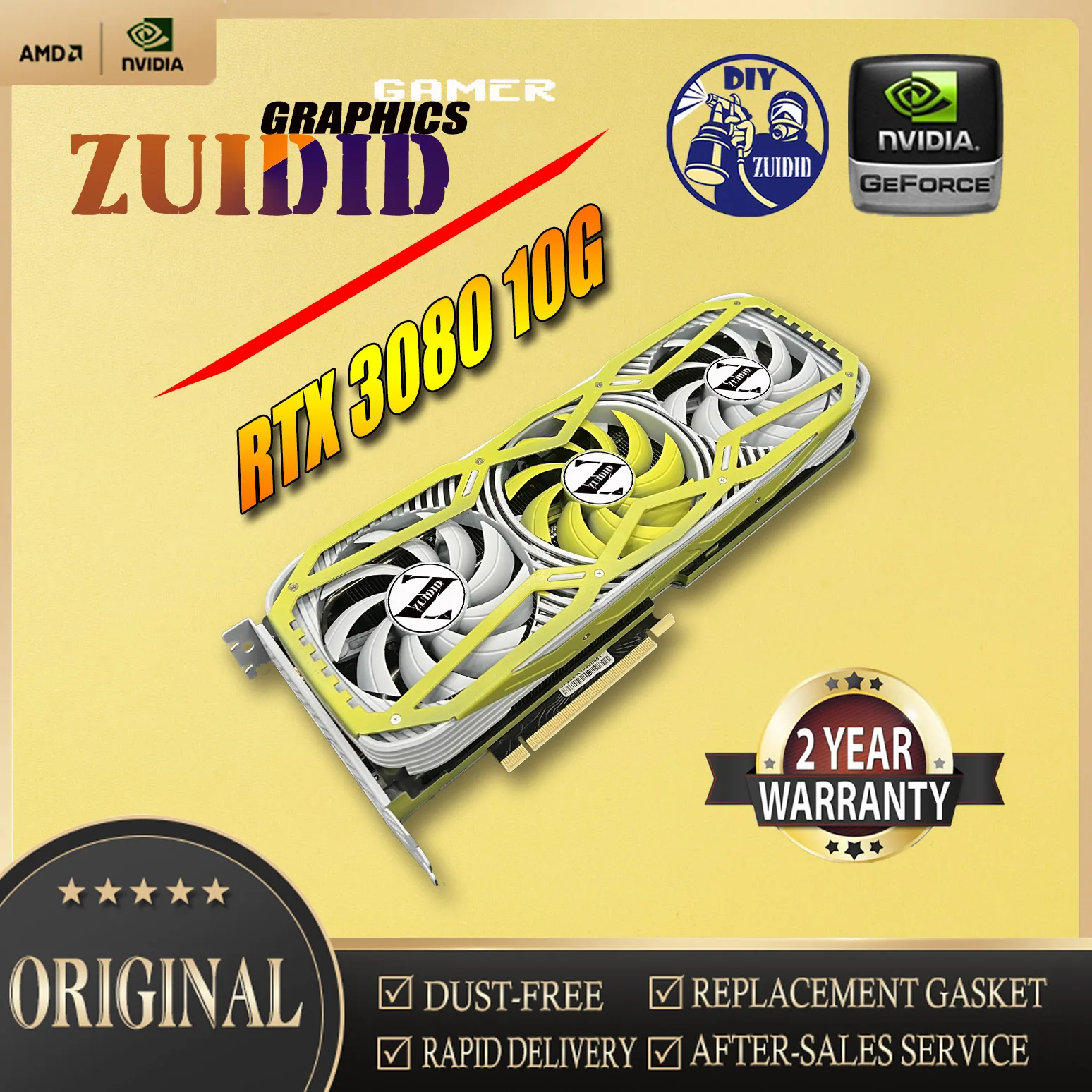 ZUIDID-Graphics-Card-RTX3080-10G-NVIDIA-Geforce-GPU-GDDR6X-256bit-PCI ...