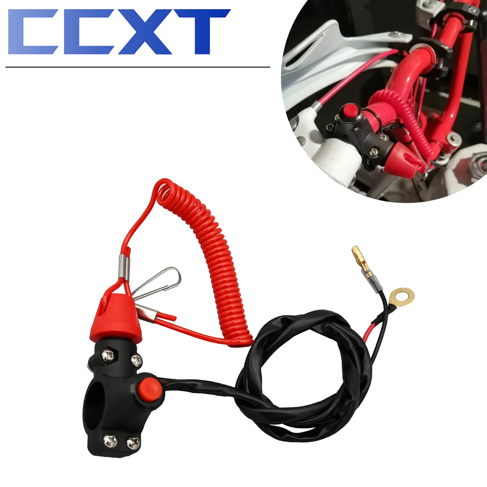 Motorcycle-ATV-Tether-Lanyard-Emergency-Kill-Stop-Engine-Switch-Push ...