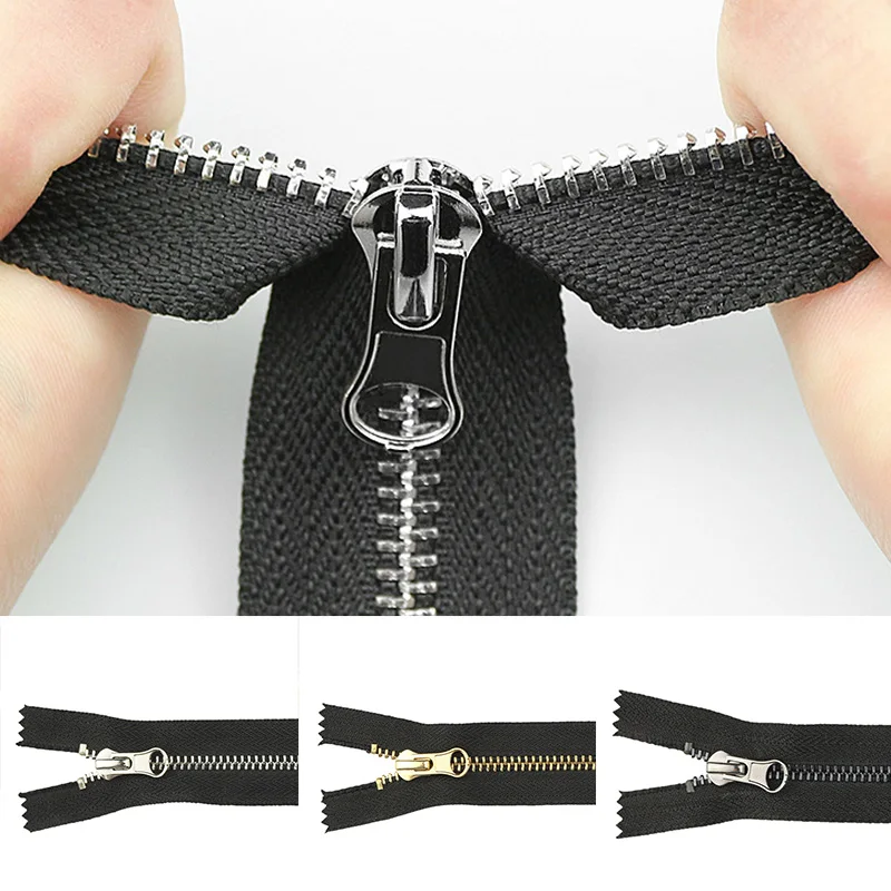15-40cm-Close-End-5-Metal-Zipper-Gold-Silver-Teeth-Auto-Lock-Zippers ...