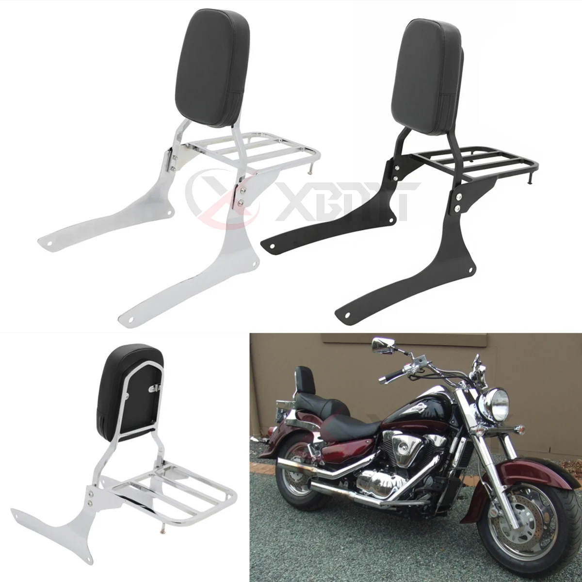 Motorcycle-Backrest-Sissy-Bar-Luggage-Rack-For-Suzuki-Boulevard-C90 ...